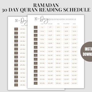 30-day Ramadan Quran Reading Schedule, Ramadan 2024, Ramadan Checklist ...