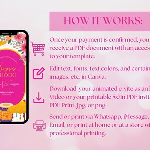 Pink Animated Dholki Mehndi Invitation, Digital Invitation Template ...