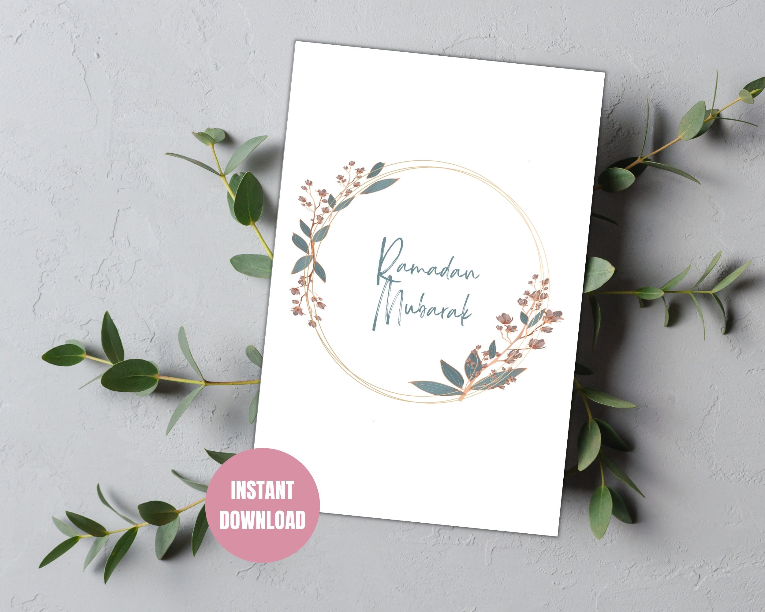Printable 4" X 6" Ramadan Greeting Card, Ramadan Mubarak Card, Digital ...