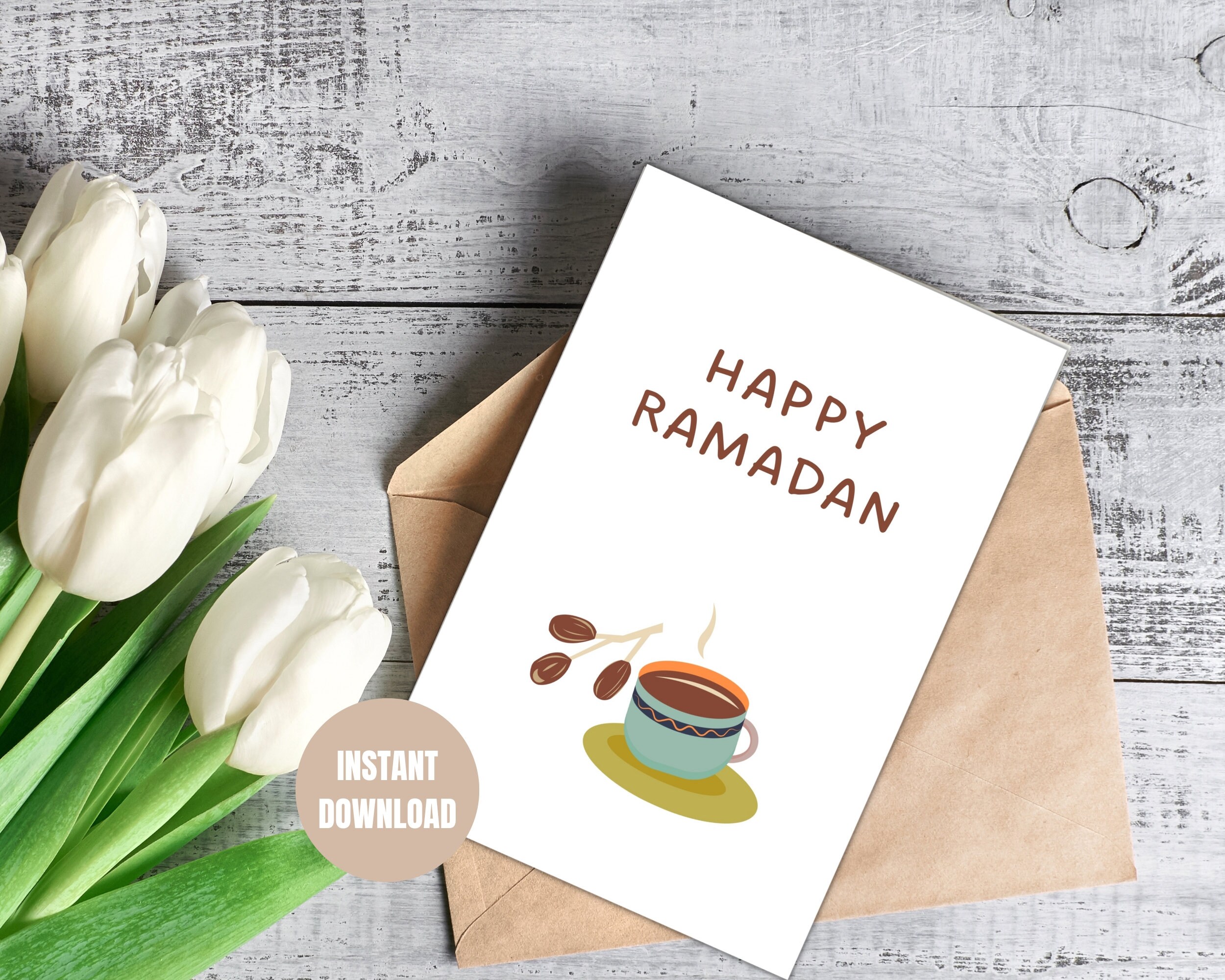 Printable 4" X 6" Ramadan Greeting Card, Happy Ramadan Card, Digital ...