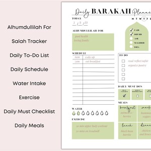 Daily Digital Barakah Planner Green, Daily Ramadan Planner, Daily ...