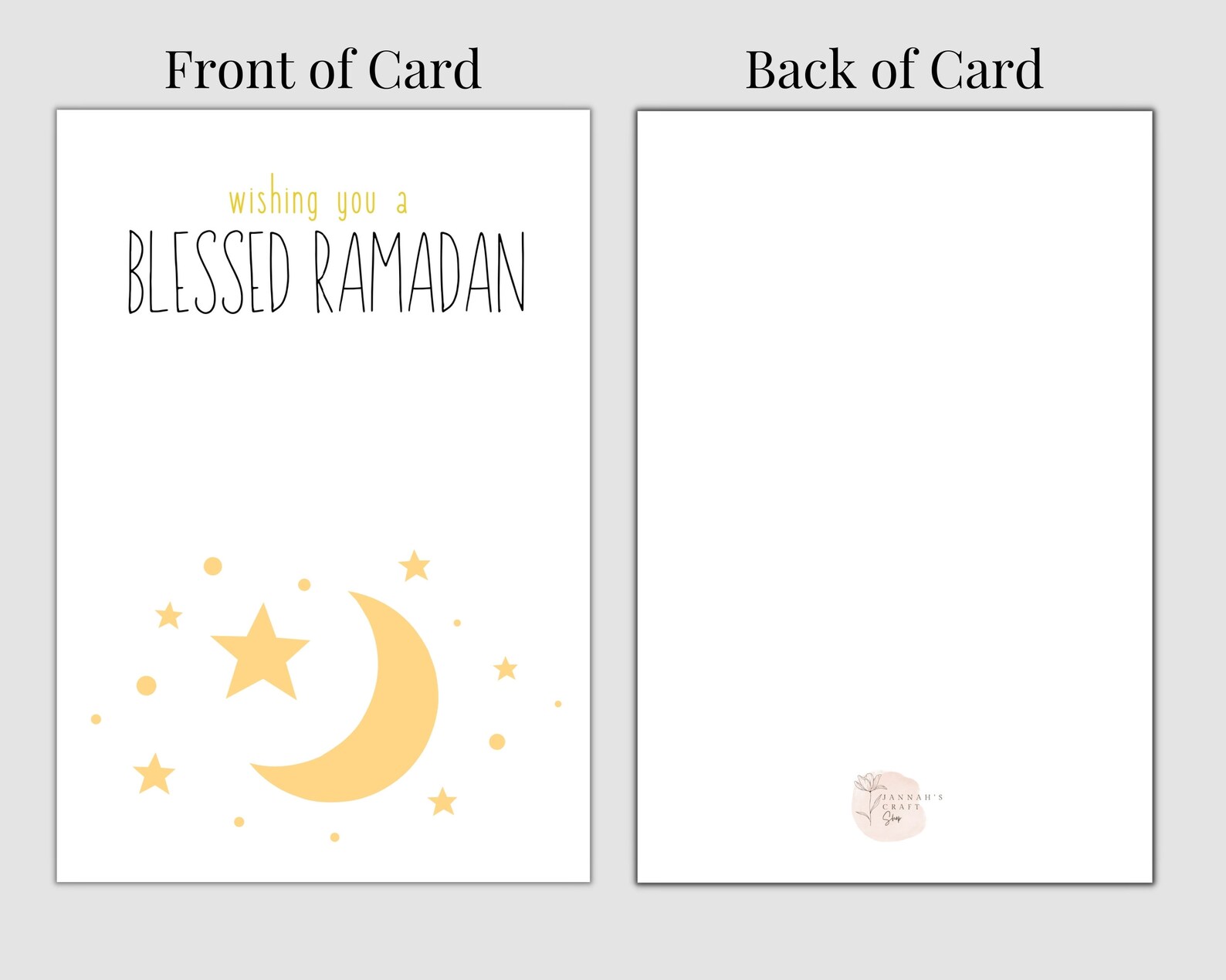 Printable 4" X 6" Blessed Ramadan Greeting Card, Ramadan Card, Digital ...
