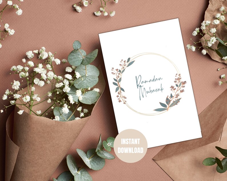 Printable 4" X 6" Ramadan Greeting Card, Ramadan Mubarak Card, Digital ...