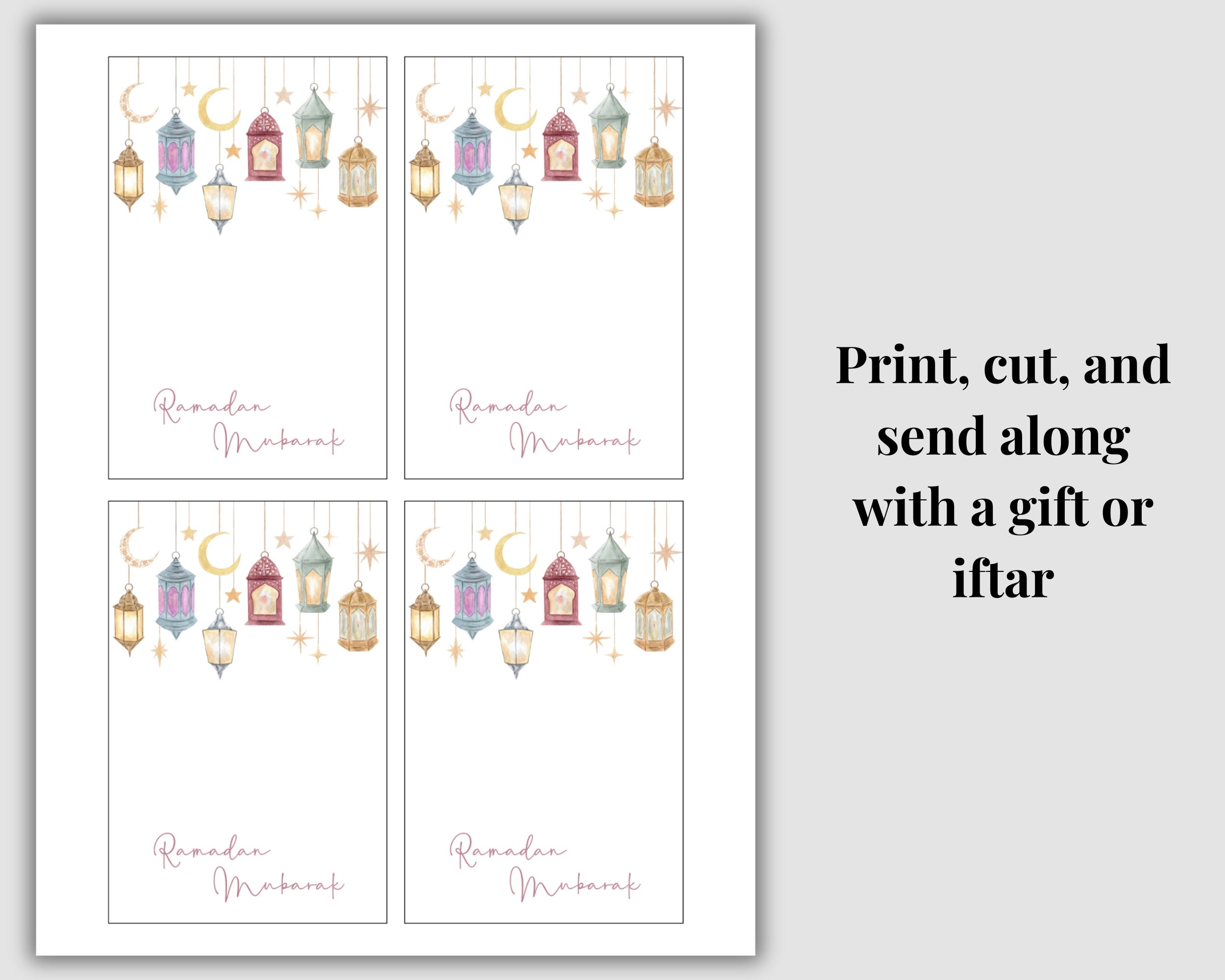 Printable and Editable Ramadan Mubarak Tags, Ramadan Greeting Cards ...
