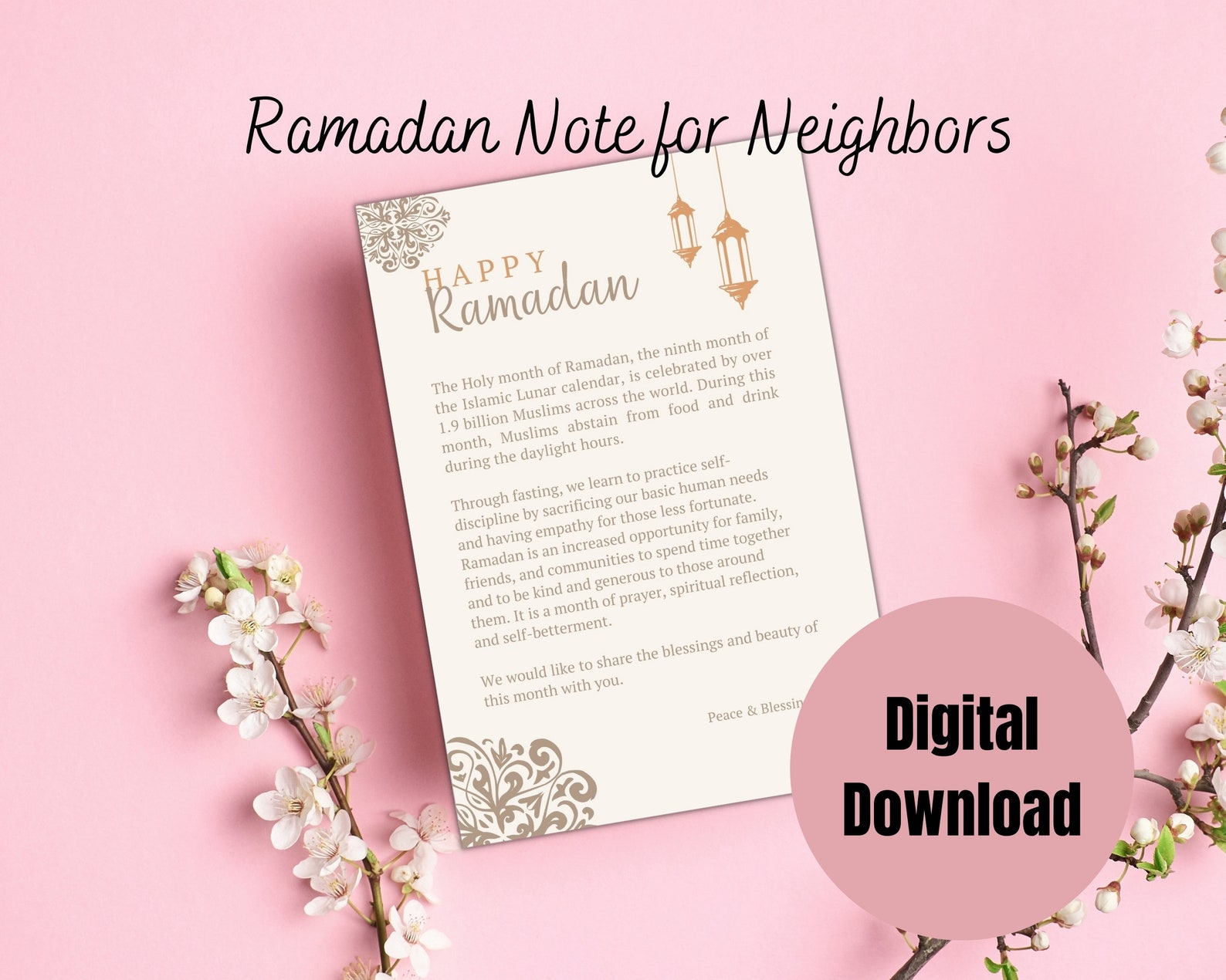 Happy Ramadan Printable Card Ramadan Printable Card for - Etsy