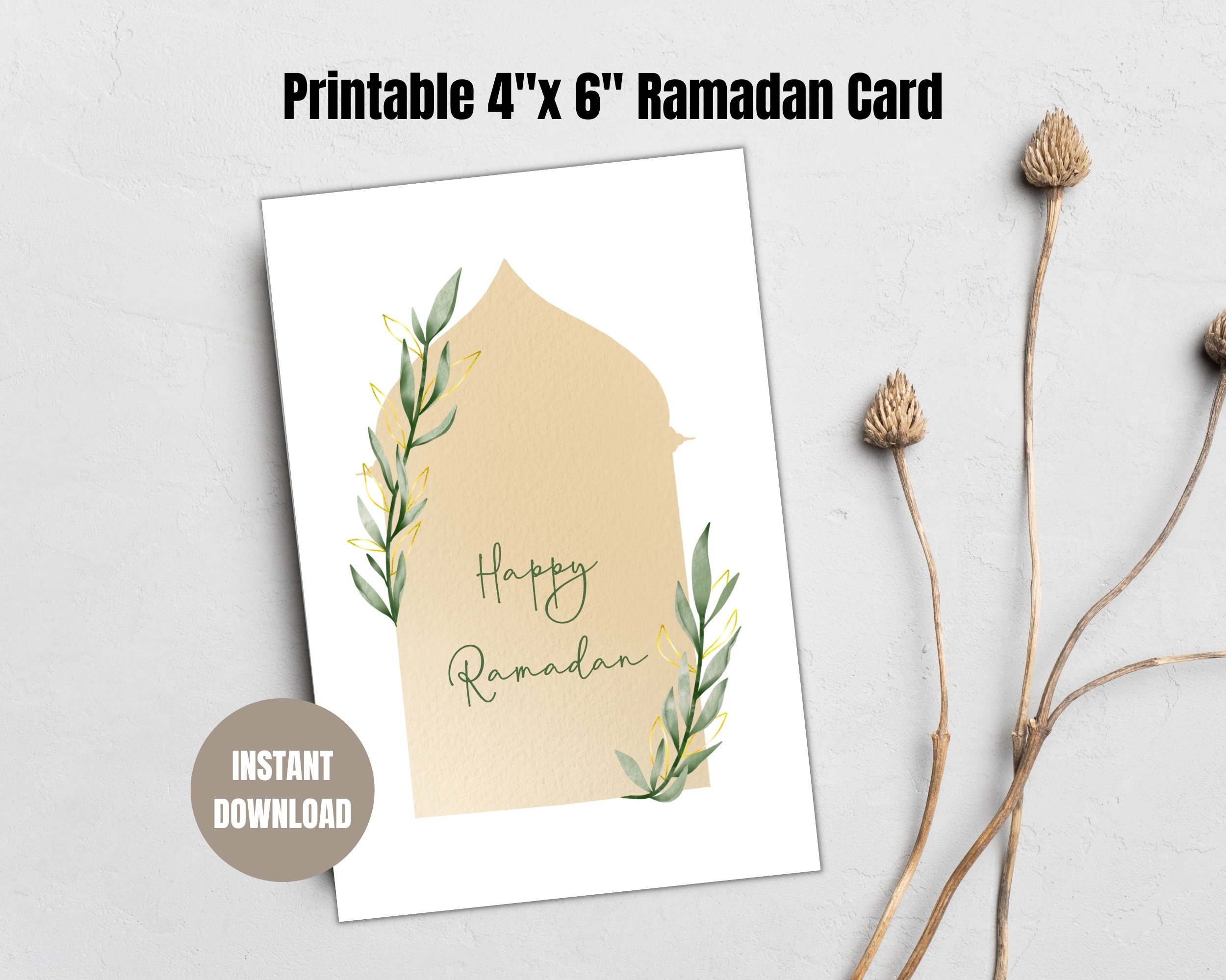 Printable 4" X 6" Ramadan Greeting Card, Happy Ramadan Card, Digital ...