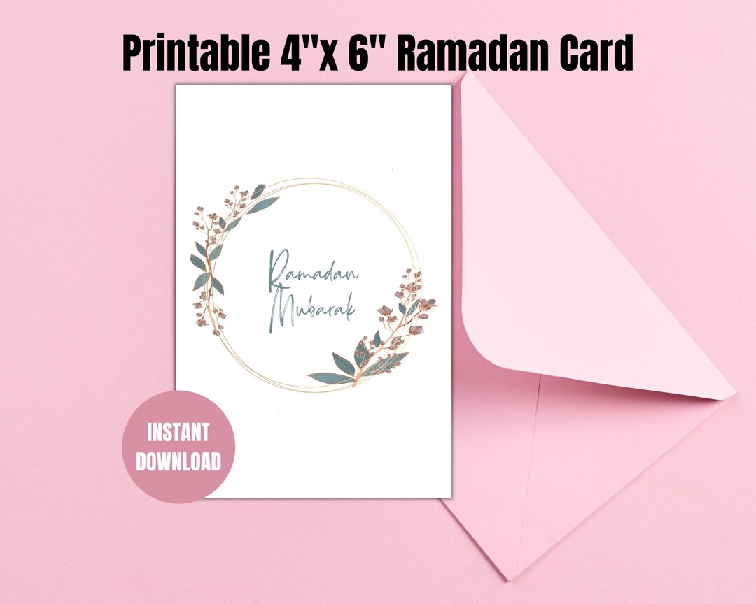 Printable 4" X 6" Ramadan Greeting Card, Ramadan Mubarak Card, Digital ...