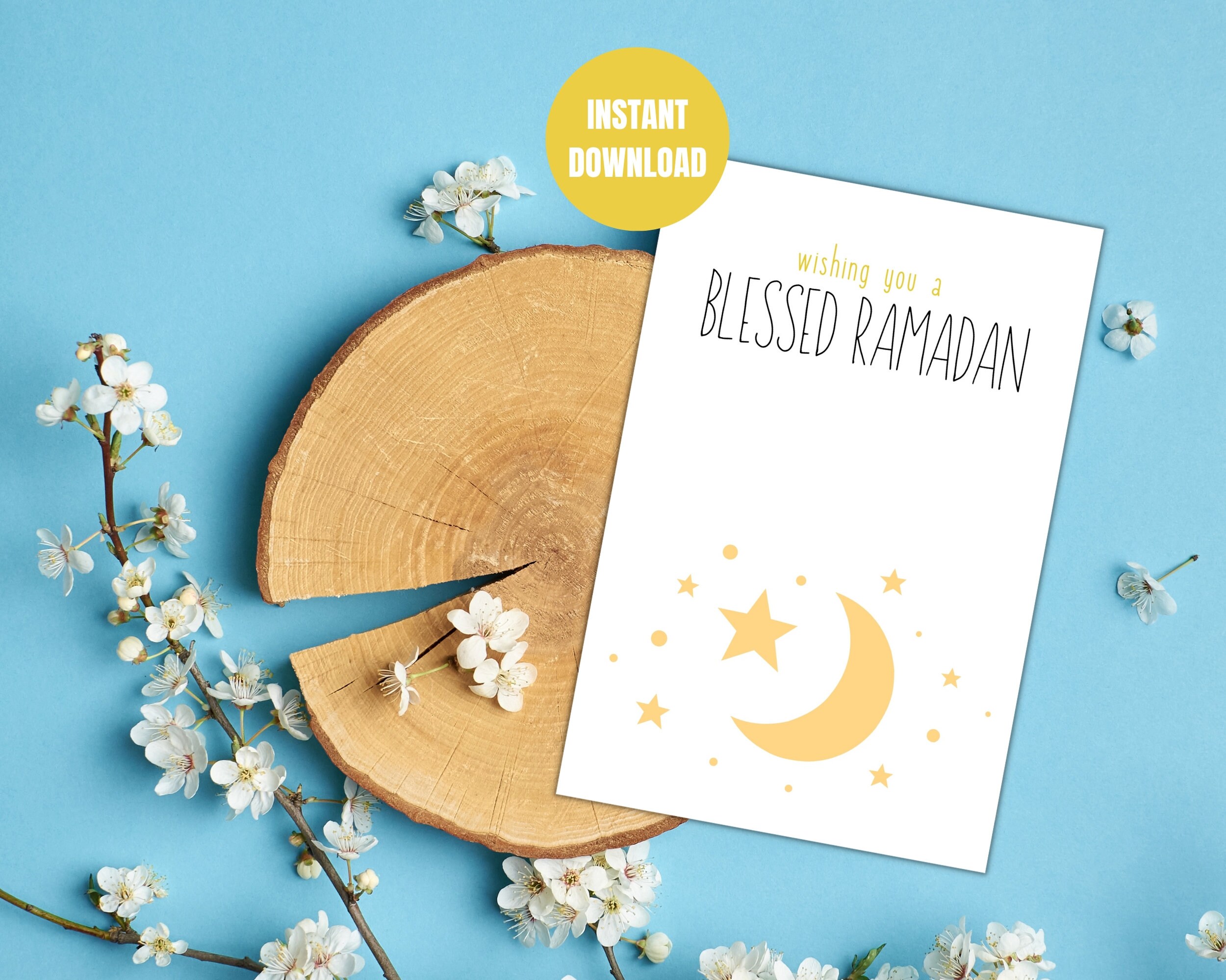 Printable 4" X 6" Blessed Ramadan Greeting Card, Ramadan Card, Digital ...