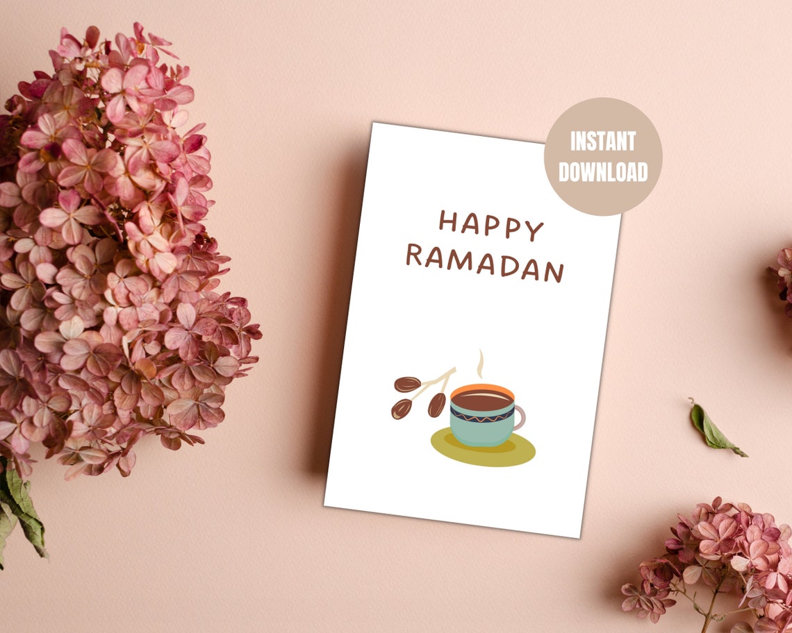 Printable 4 X 6 Ramadan Greeting Card, Happy Ramadan Card, Digital ...