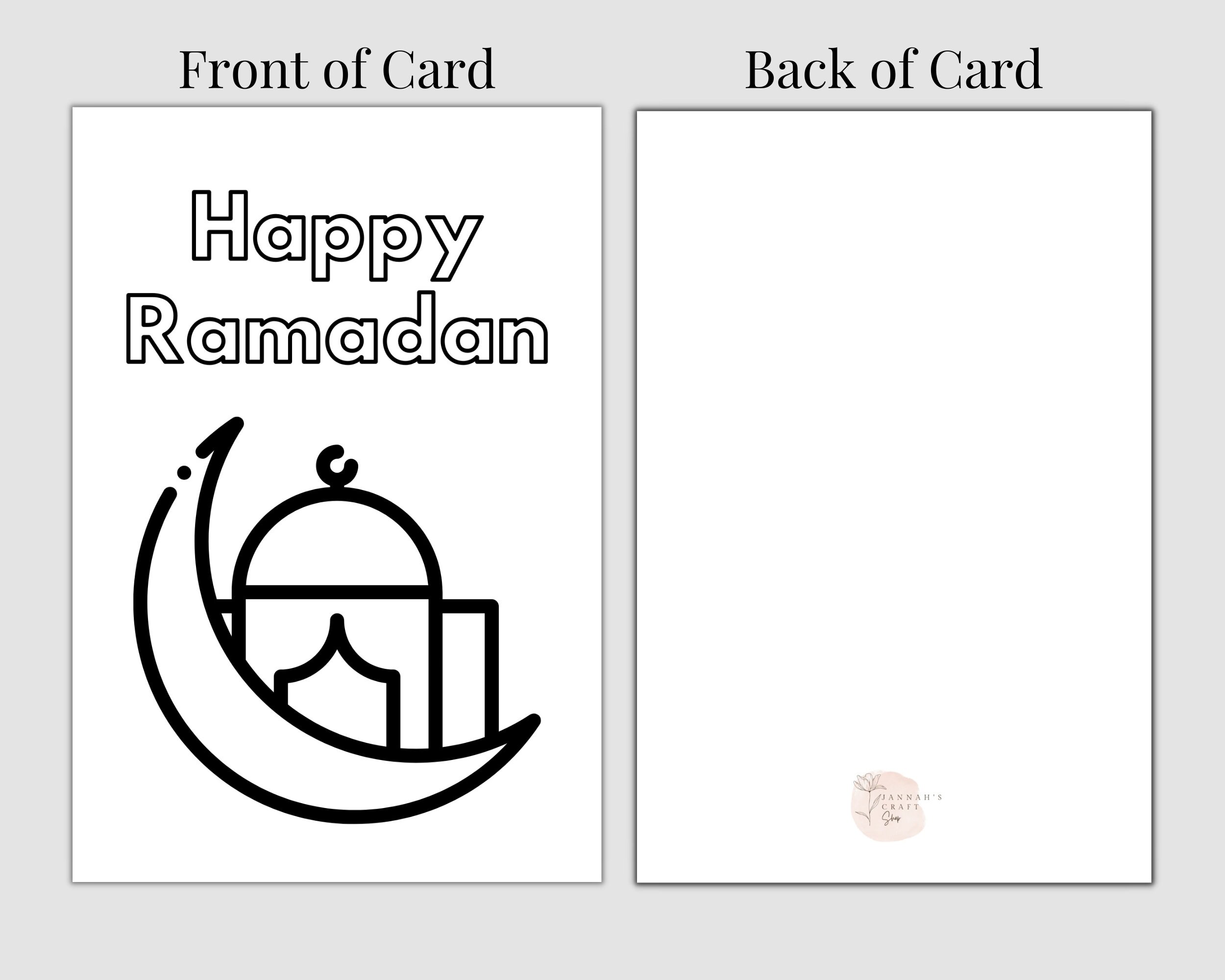 Printable 4" X 6" Ramadan Greeting Card, Ramadan Coloring Card for Kids ...