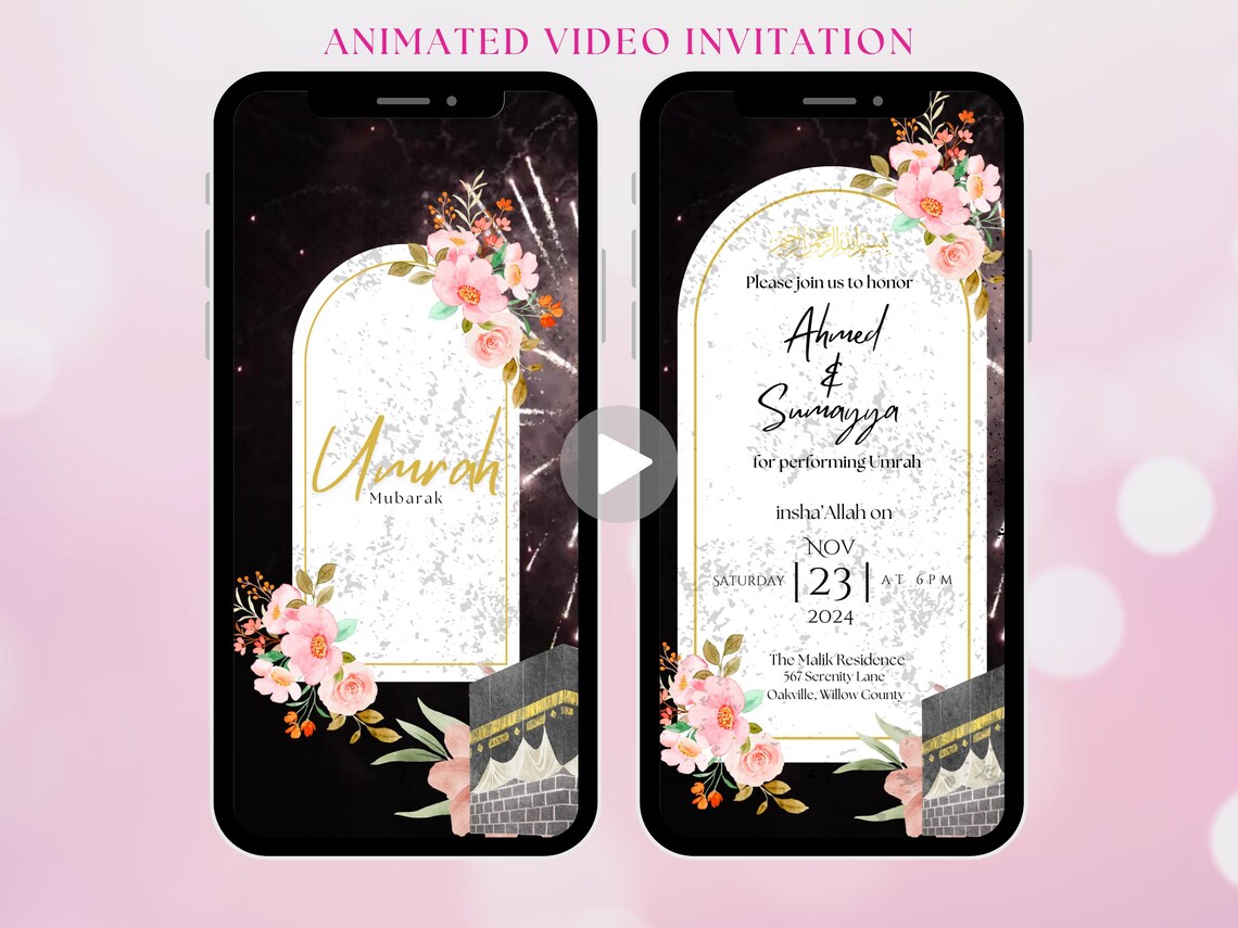 Animated Umrah Hajj Party Invitation, Digital Umrah Hajj Party Invite ...