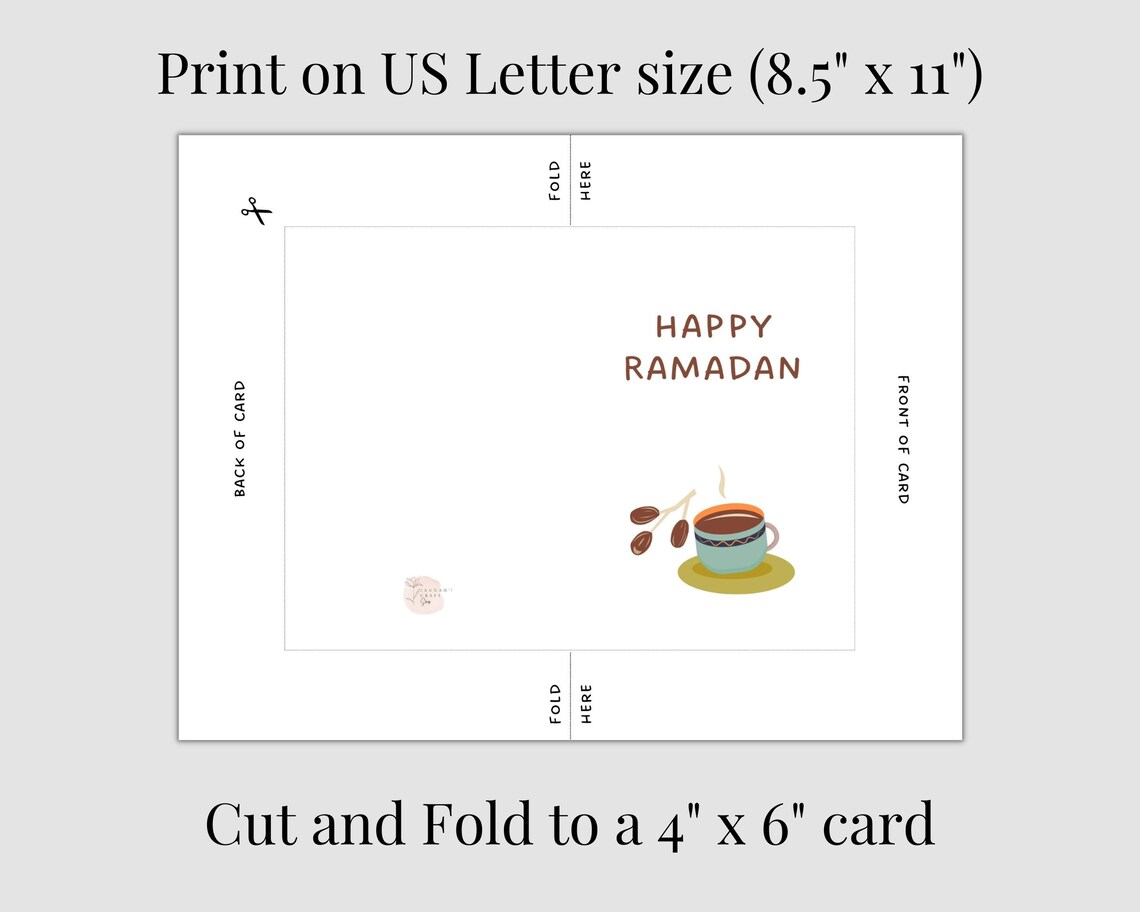 Printable 4 X 6 Ramadan Greeting Card, Happy Ramadan Card, Digital ...
