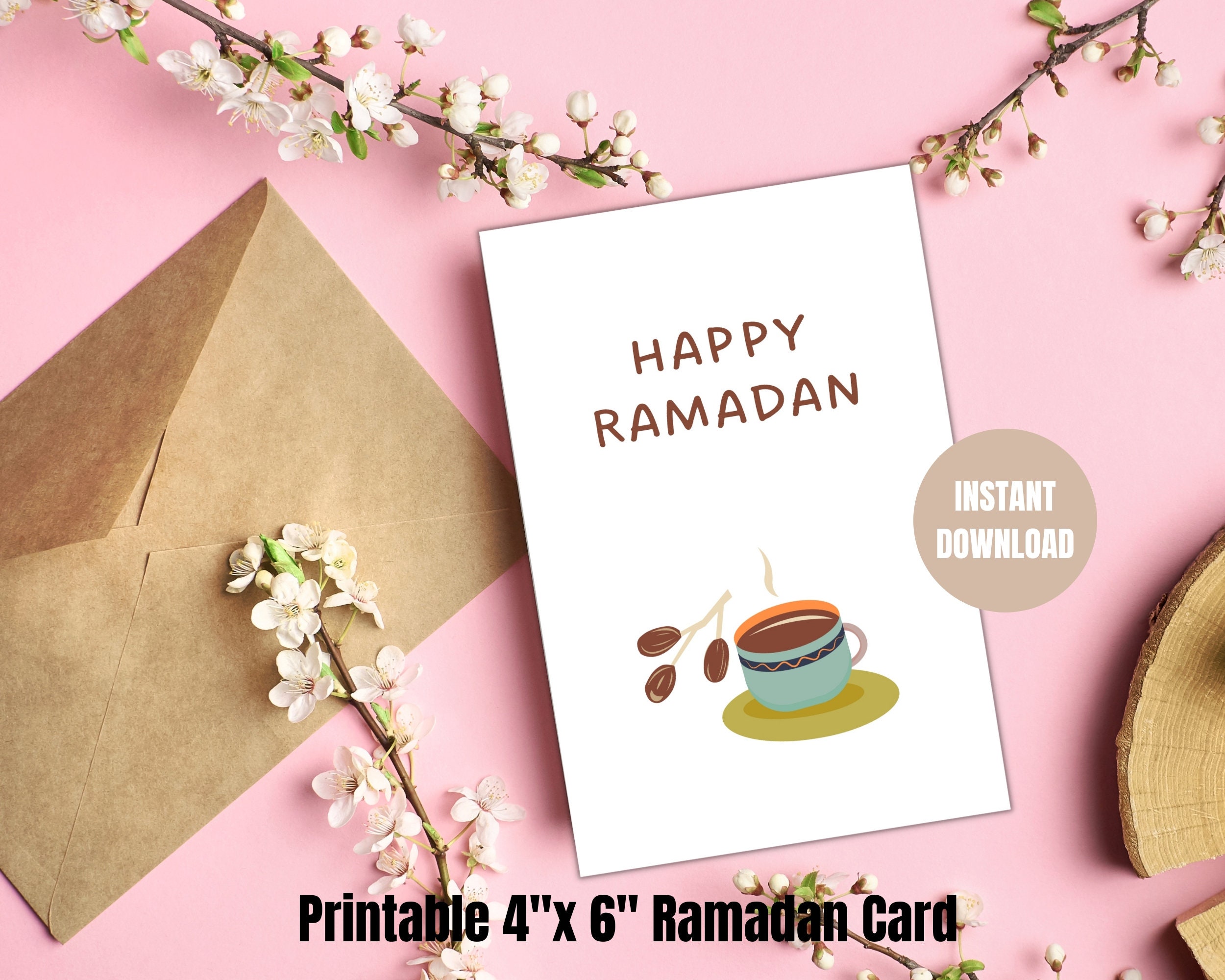 Printable 4" X 6" Ramadan Greeting Card, Happy Ramadan Card, Digital ...