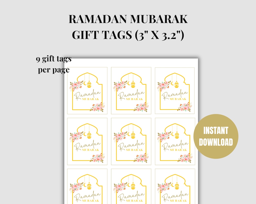 Ramadan Mubarak Gift Tag, Printable Ramadan Gift Tag - Etsy
