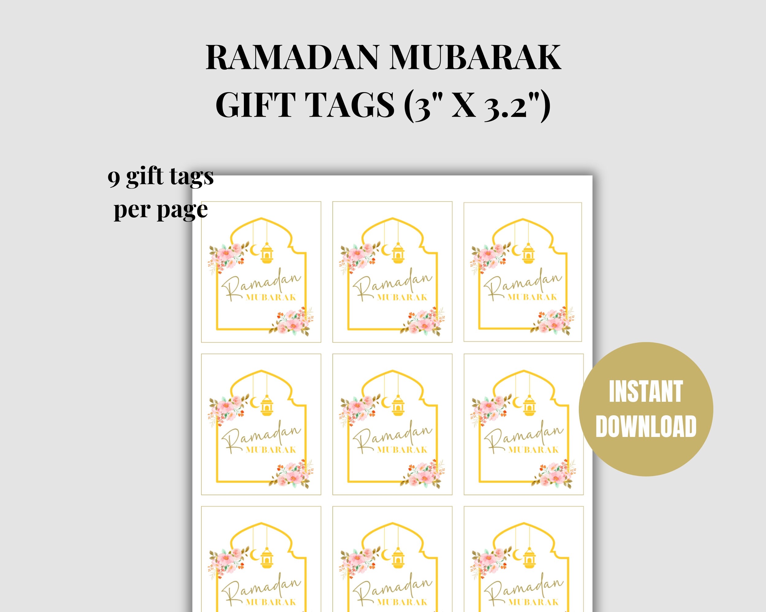 Ramadan Mubarak Gift Tag, Printable Ramadan Gift Tag - Etsy