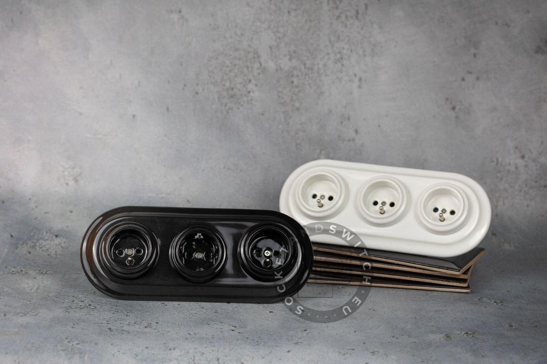 Triple Black Power Socket, Triple Power Socket, Kitchen Power Socket ...