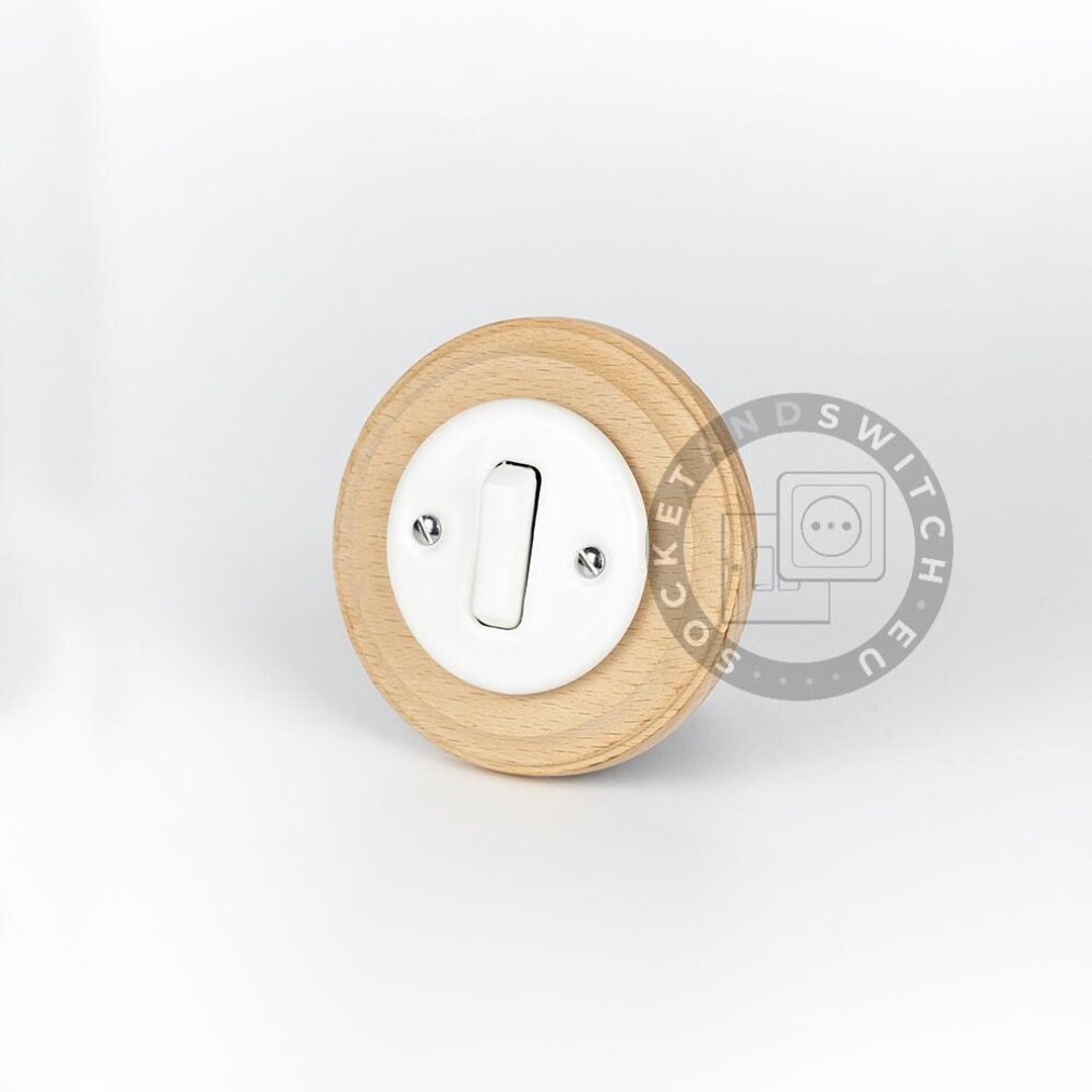 White Ceramic Light Switch, Porcelain Retro Switch, Loft Light Switch ...