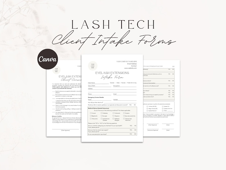 Editable Lash Consent Form, Lash Tech Consent Templates, Lash Client ...