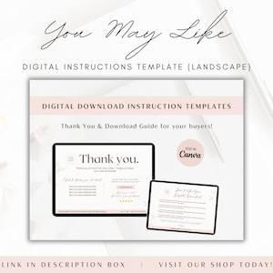 Digital Download Instructions Template | Canva Download Guide for ...