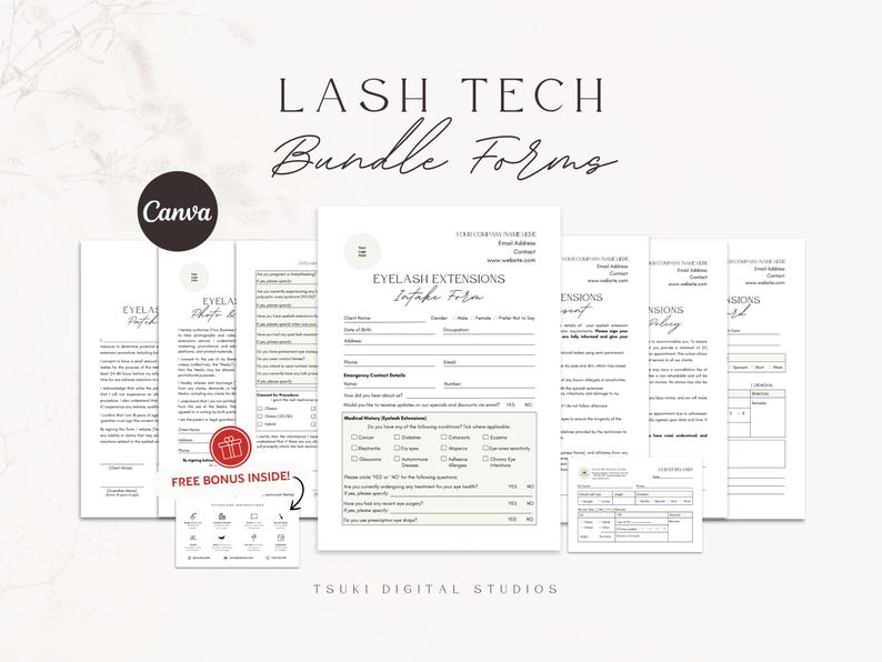 Editable Eyelash Extension Forms | Lash Client Intake Form | Eyelash ...