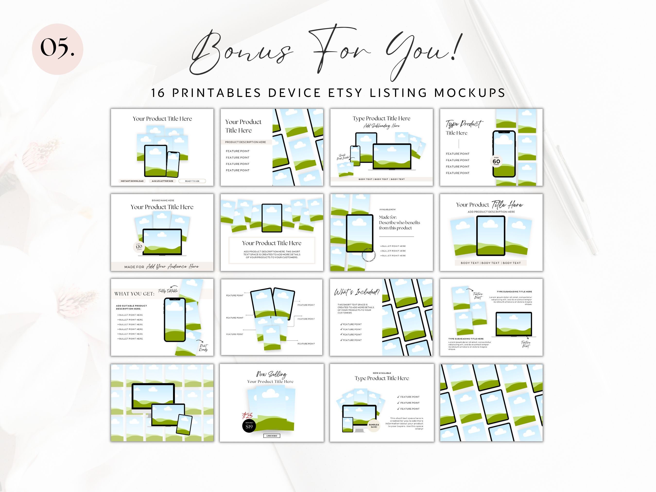 Etsy Printable Shop Bundle Digital Templates for Printables Etsy ...