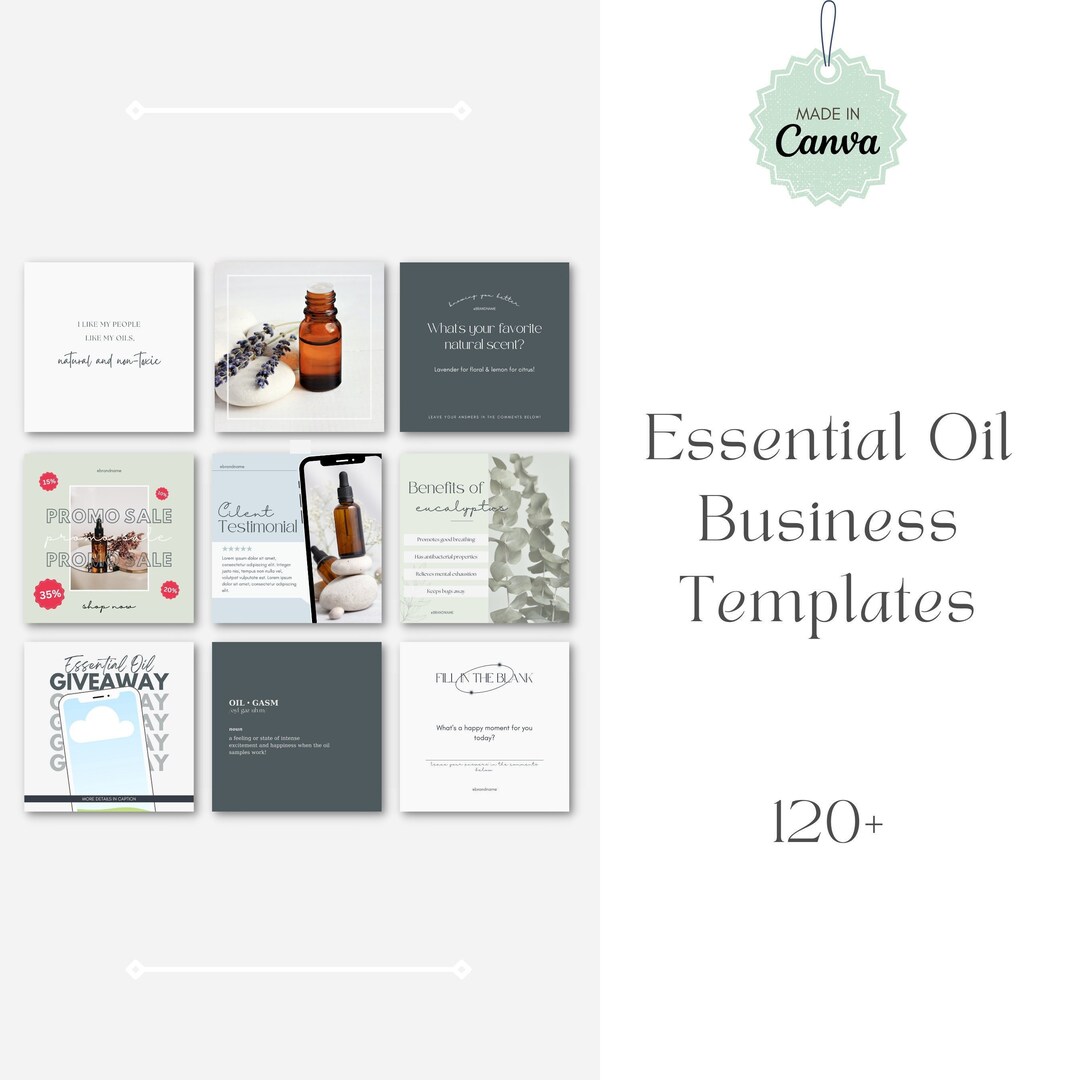 120 Essential Oils Templates Social Media Marketing Templates for ...