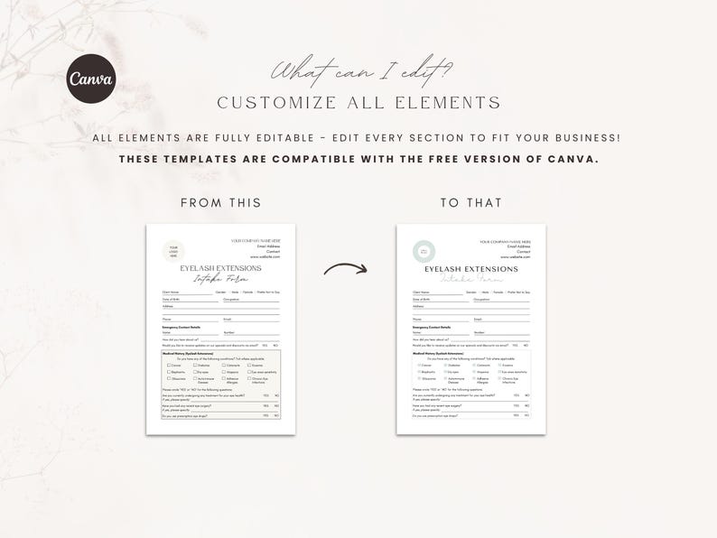 Editable Lash Consent Form, Lash Tech Consent Templates, Lash Client ...