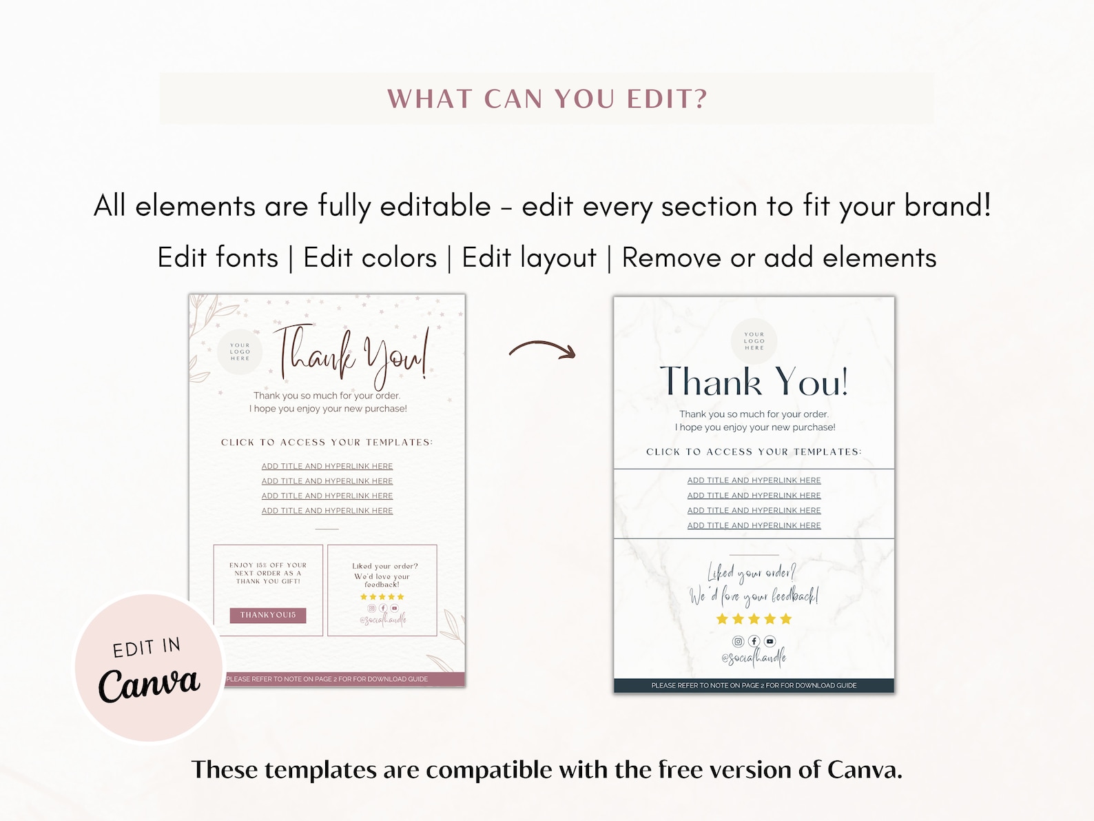 Digital Download Instructions Template | Canva Download Guide for ...