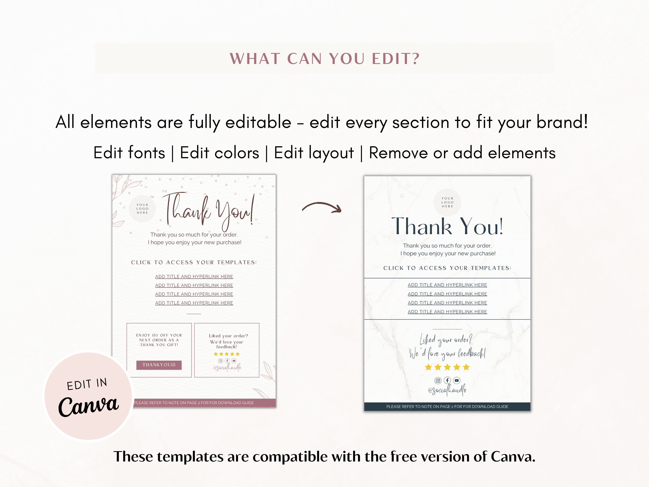 Digital Download Instructions Template | Canva Download Guide for ...