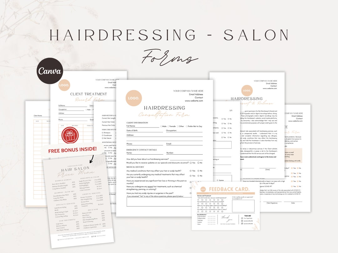 Hair Stylist Client Intake Forms - Professional Hair Stylist Consent ...