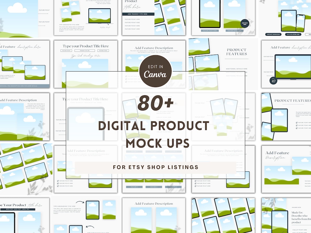 80+ Digital Product Listing Mockup Bundle | Notion Mockup Templates ...
