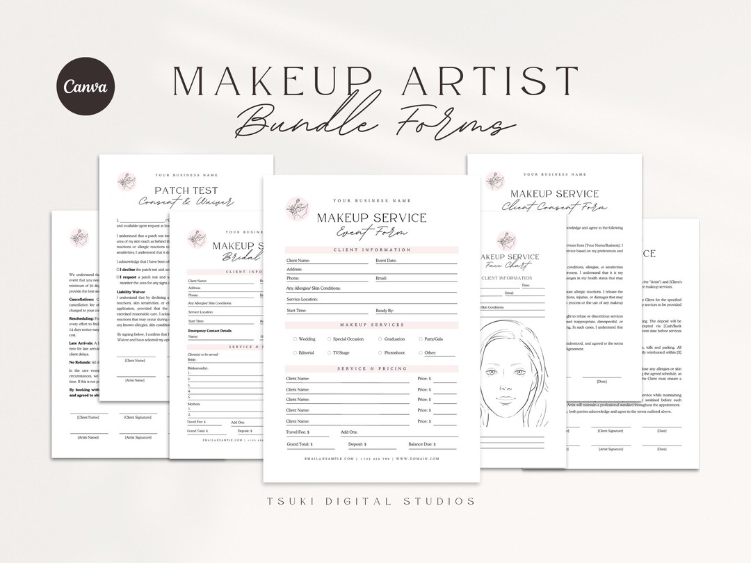 Makeup Artist Contract Template, Makeup Artist Forms, Makeup Service ...