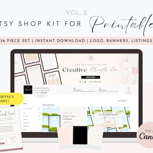 Digital Products Etsy Branding Kit | Digital Downloads Listing ...