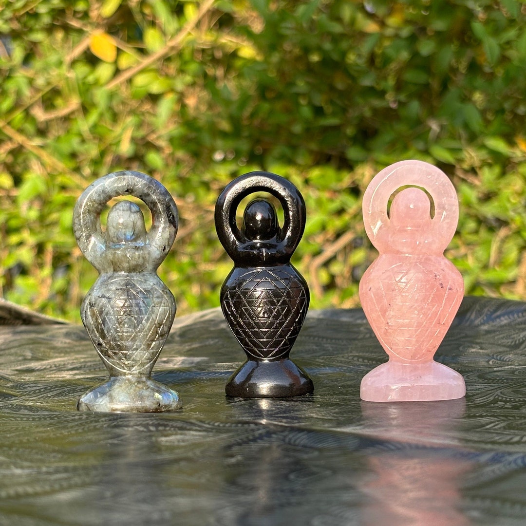 Crystal Spiral Goddess With Shri Yantra Carving Sacred Geometry Art ...