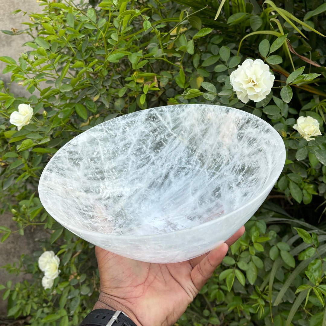 10" Large Quartz Bowl Crystal Bowl Offering Bowl | Natural Crystals ...