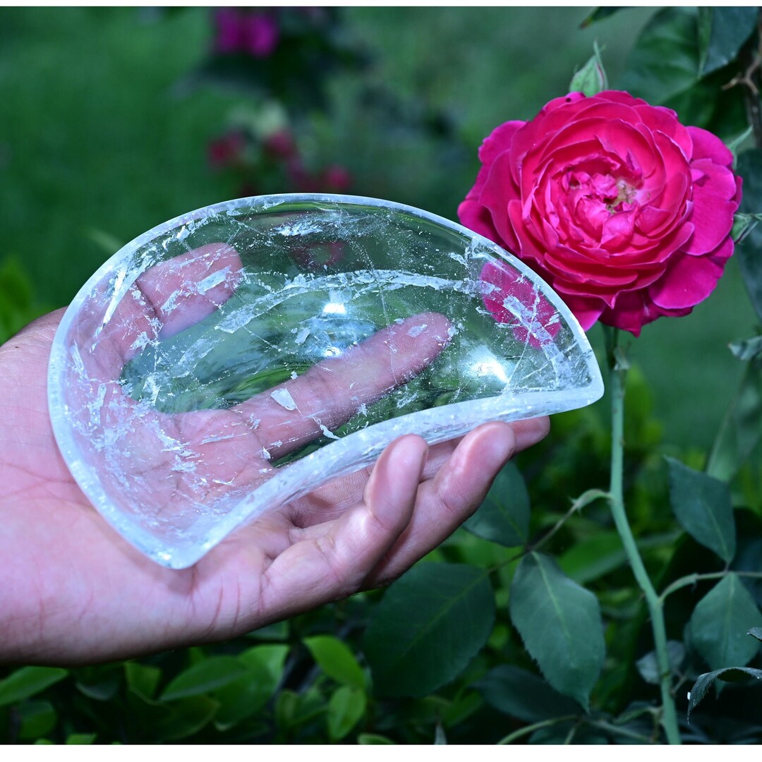 Moon Shape Crystal, Moon Shape Bowl, Rock Crystal, Crystal Energy ...