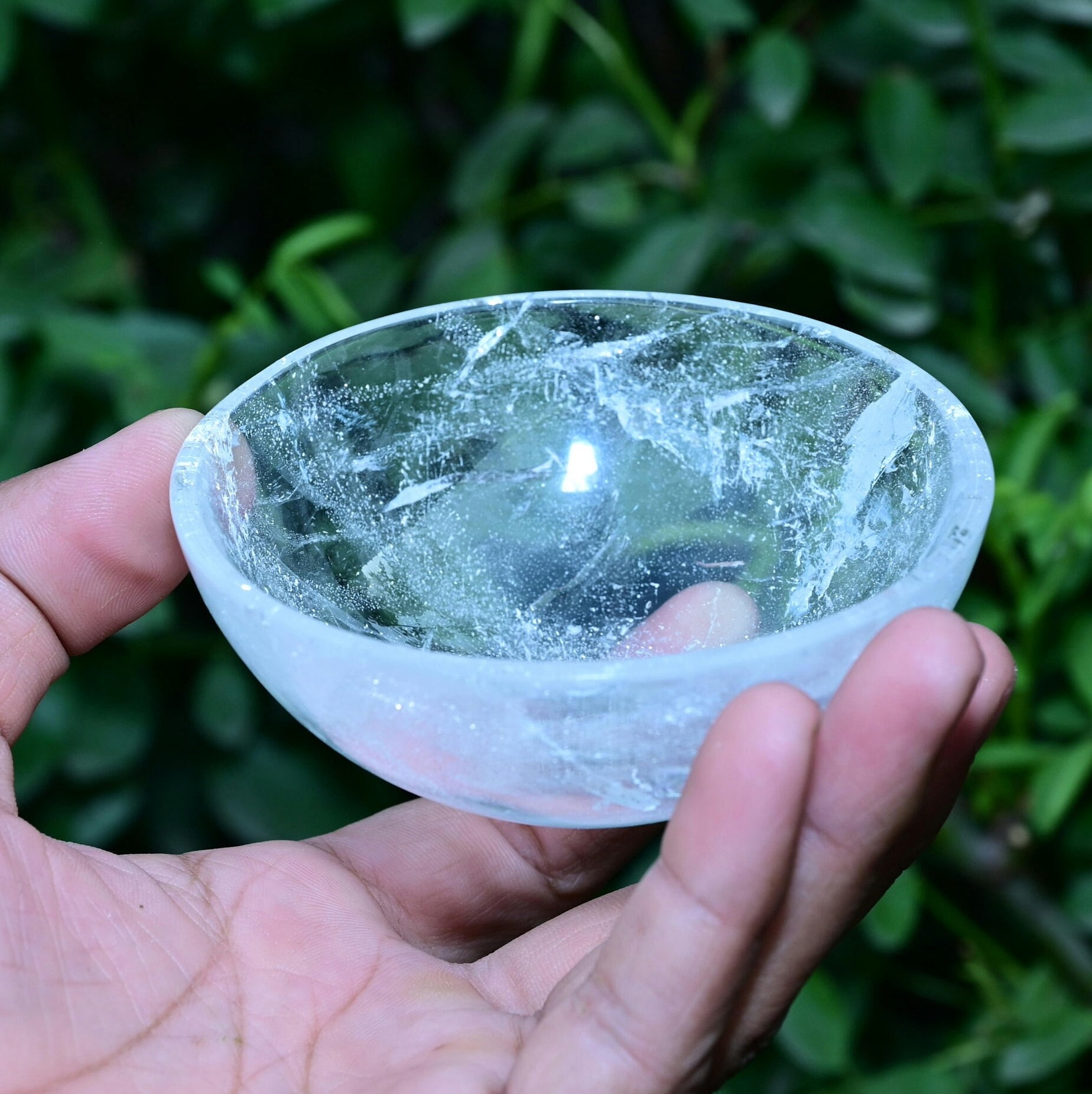 Healing Bowl Crystal Bowl Charging Bowl himalayan Clear Crystal Round ...