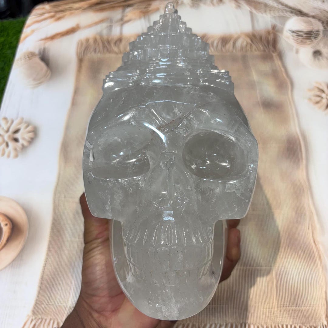 Crystal Master Healer Skull -hand-carved Clear Quartz Skull With ...