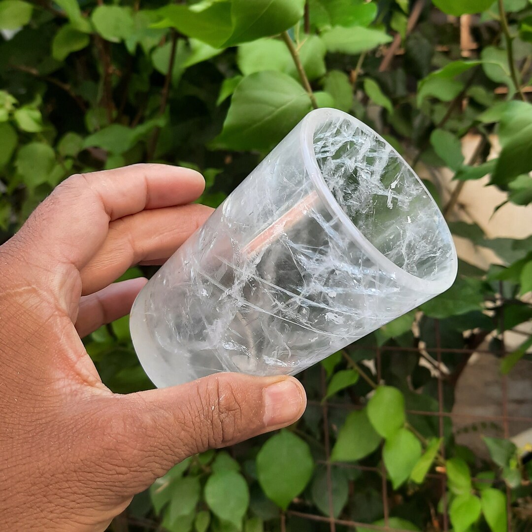 Himalayan Clear Quartz Cup: Crystal Barware Glass (8cm) - Etsy