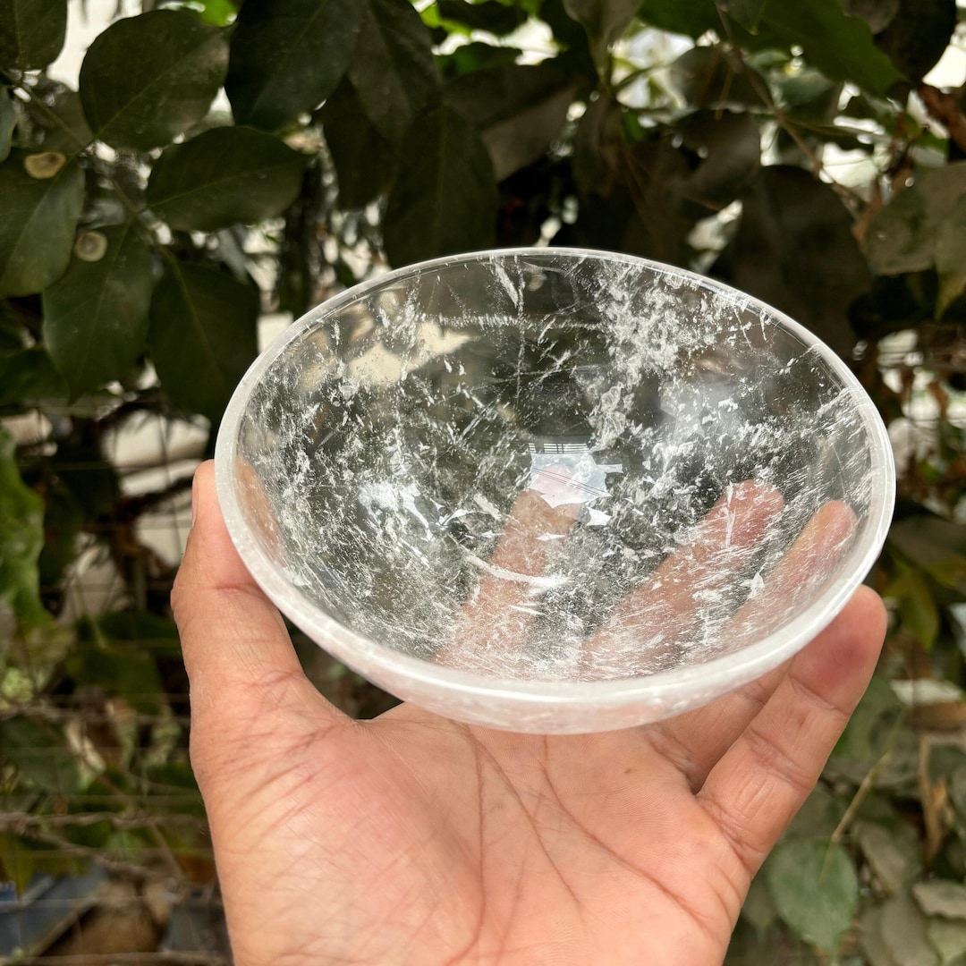 Rock Crystal Bowl, Clear Quartz Bowl, Offering Bowl, Crystal Dish ...