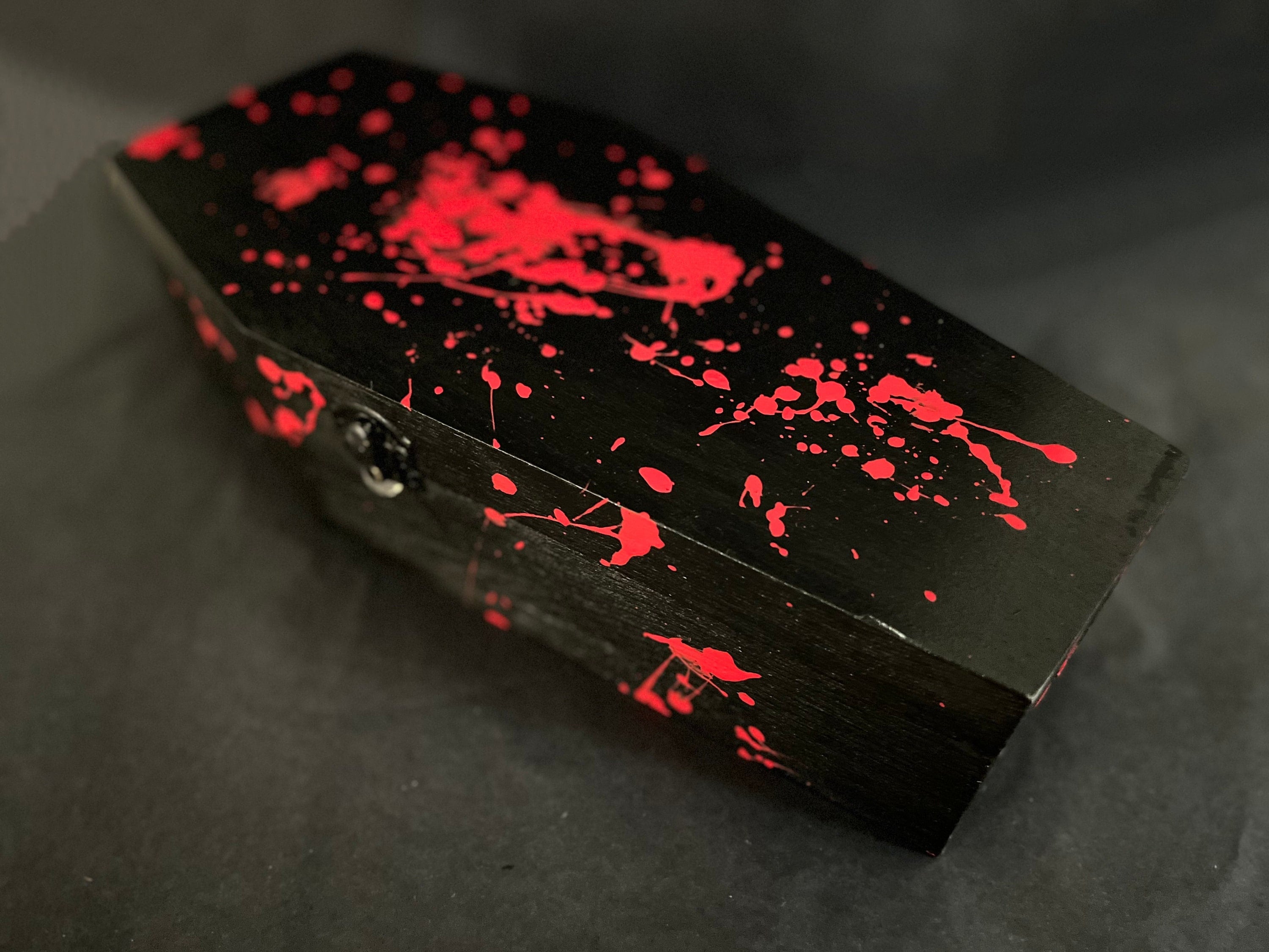Black Coffin Box With Blood Spatter - Etsy