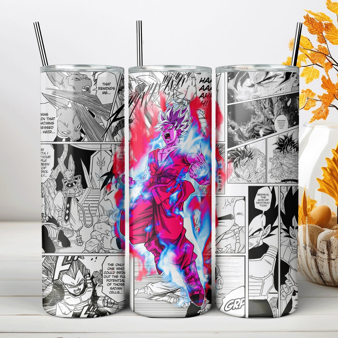 15-20oz Anime Manga Style DBZ Goku Tumbler Wrap PNG - Etsy