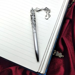 Silver Filigree Embellished Mini Ballpoint Pen With Removable Vintage ...