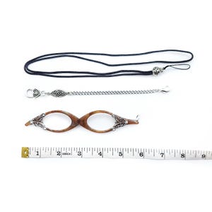 Folding Horn Rim Reading Glasses W/ Silver Filigree Accents ...