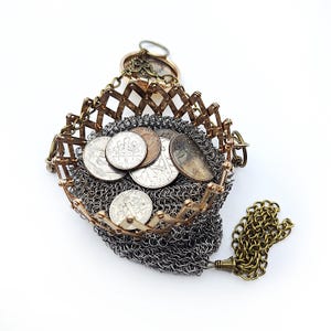 Vintage Style Gate Top Chain Mail Coin Purse W/ Chain Tassel ...