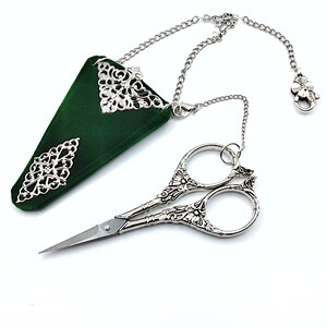 Vintage Embroidery Scissors, With Velvet Flocked & Silver Filigree ...
