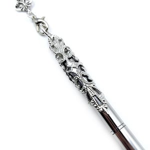 Silver Filigree Embellished Mini Ballpoint Pen With Removable Vintage ...