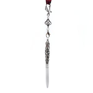 Silver Filigree Embellished Mini Ballpoint Pen With Removable Vintage ...