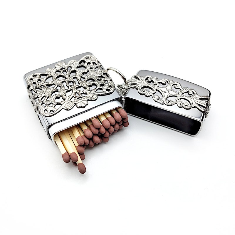 Vintage Match Box Silver - Etsy