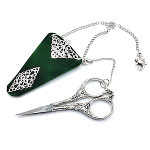 Vintage Embroidery Scissors, With Velvet Flocked & Silver Filigree ...